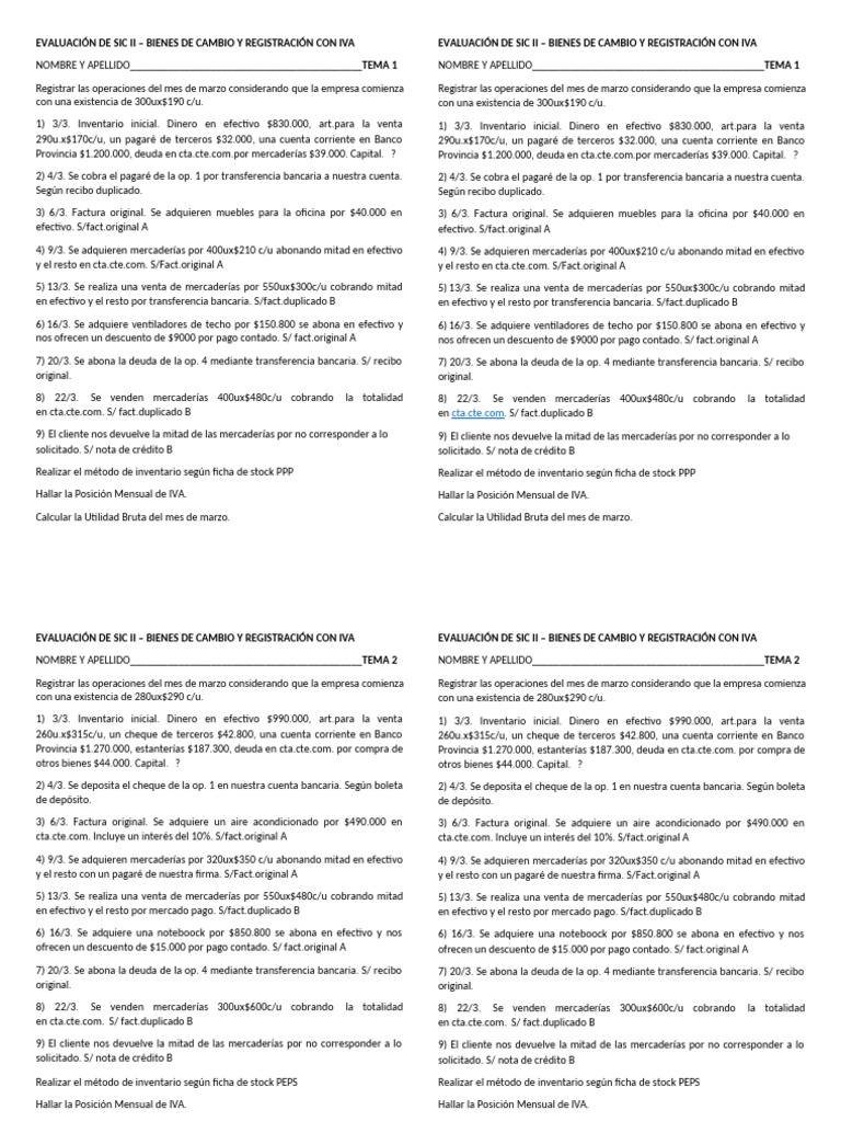 Evaluaciones BS de Cbio | PDF | Bancos | Transferencia bancaria