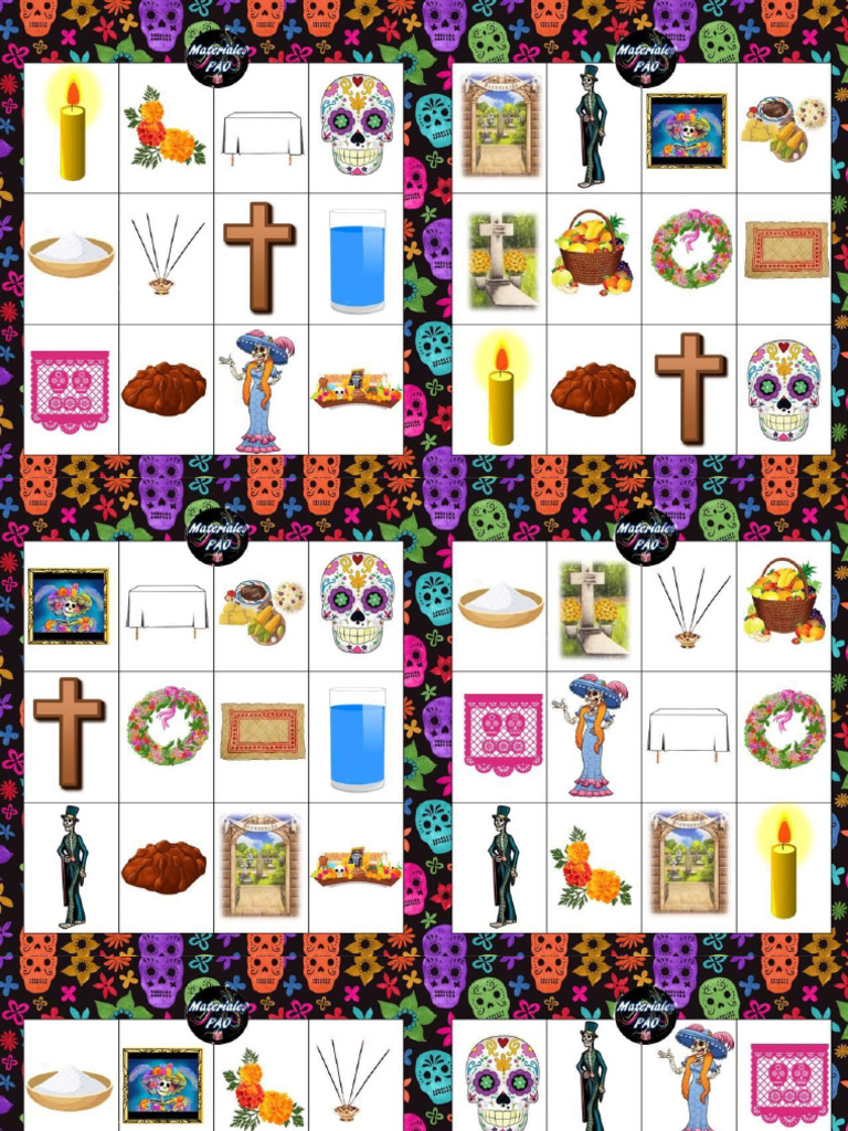 Loteria Dia de Muertos Meep | PDF