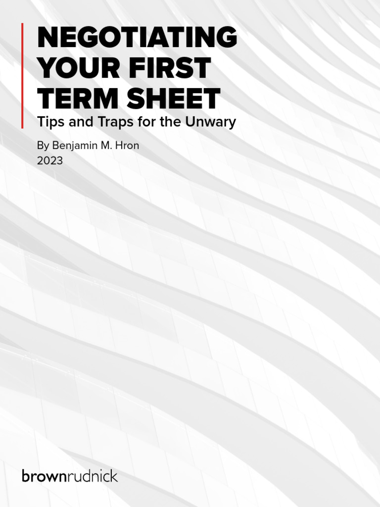 Negotiating Your First Term Sheet-1 | PDF | Valuation (Finance) | Stocks