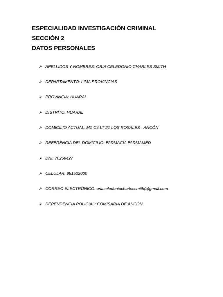 Especialidad Investigación Criminal Secc 2 (1) | PDF