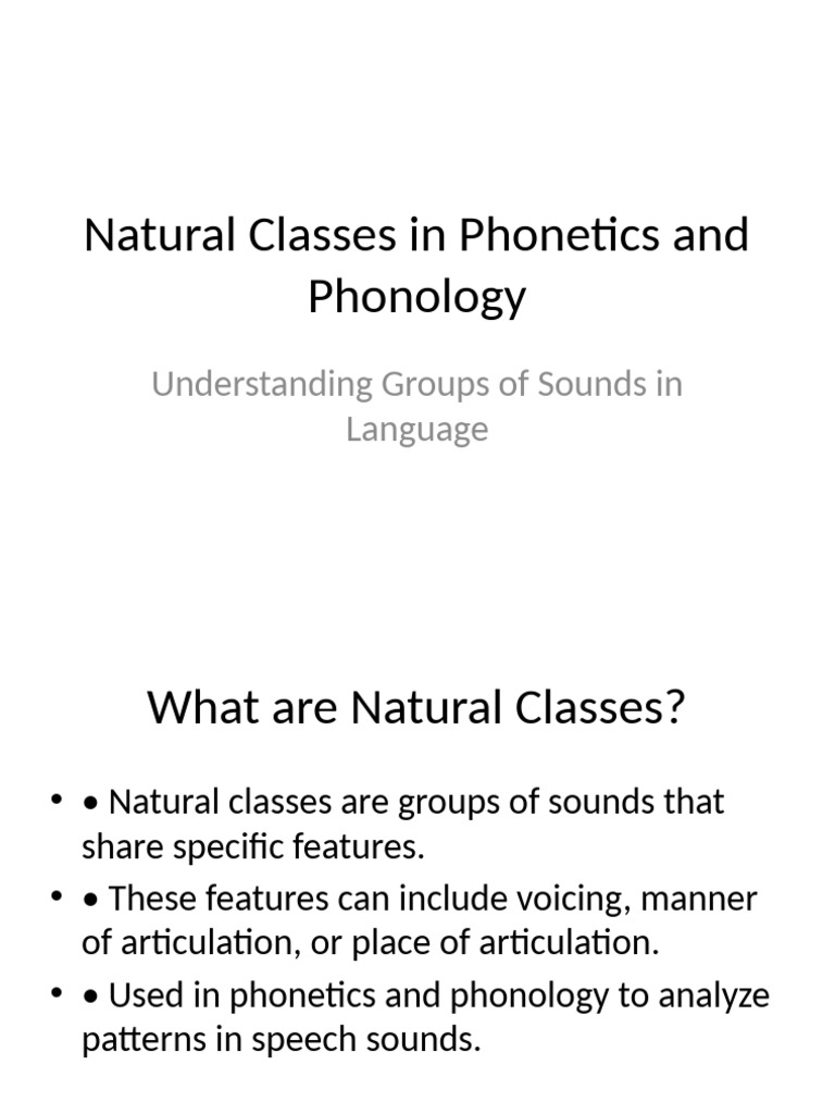 Natural Classes in Linguistics | PDF