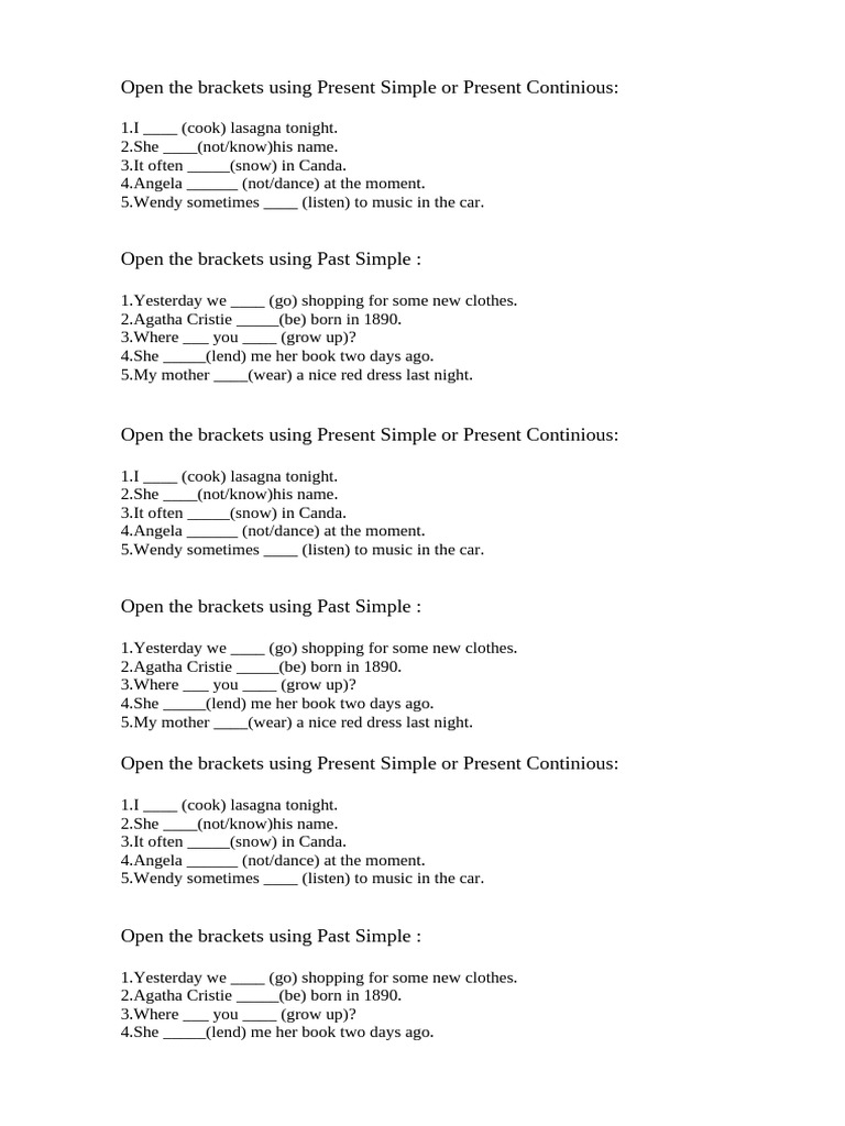 6 кл. pres sim or pres cont | PDF