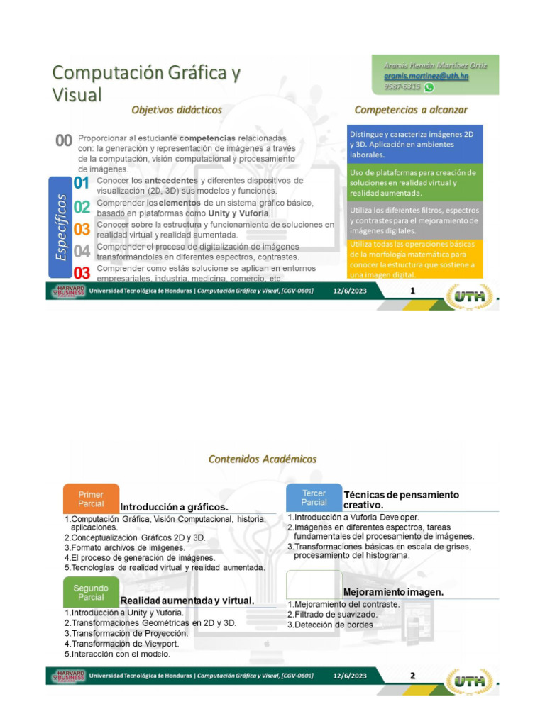 Presentacion Computacion Grafica y Visual 1P | PDF