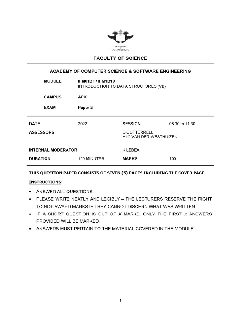 Data Structures Exam Paper 2022 | PDF | Computer Engineering | Software ...