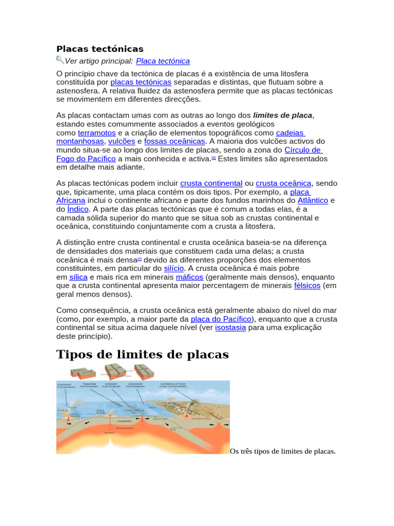 Placas Tectónicas | PDF | Placas tectônicas | Falha (Geologia)