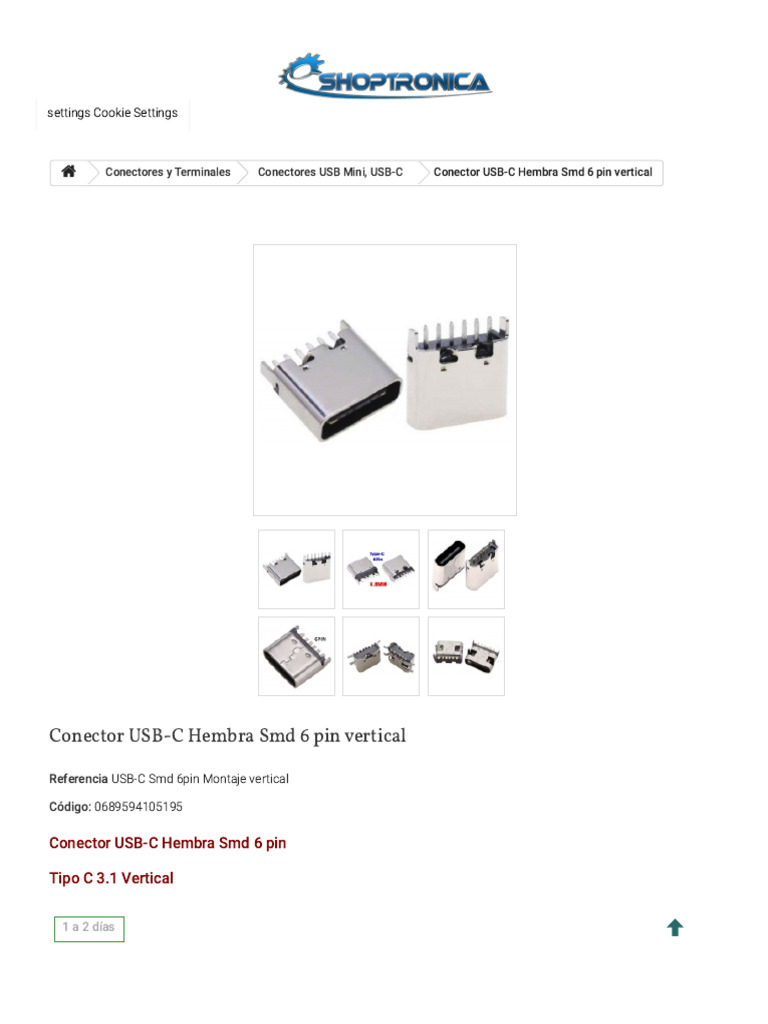 USB-C 6-Pin Vertical Connector | PDF