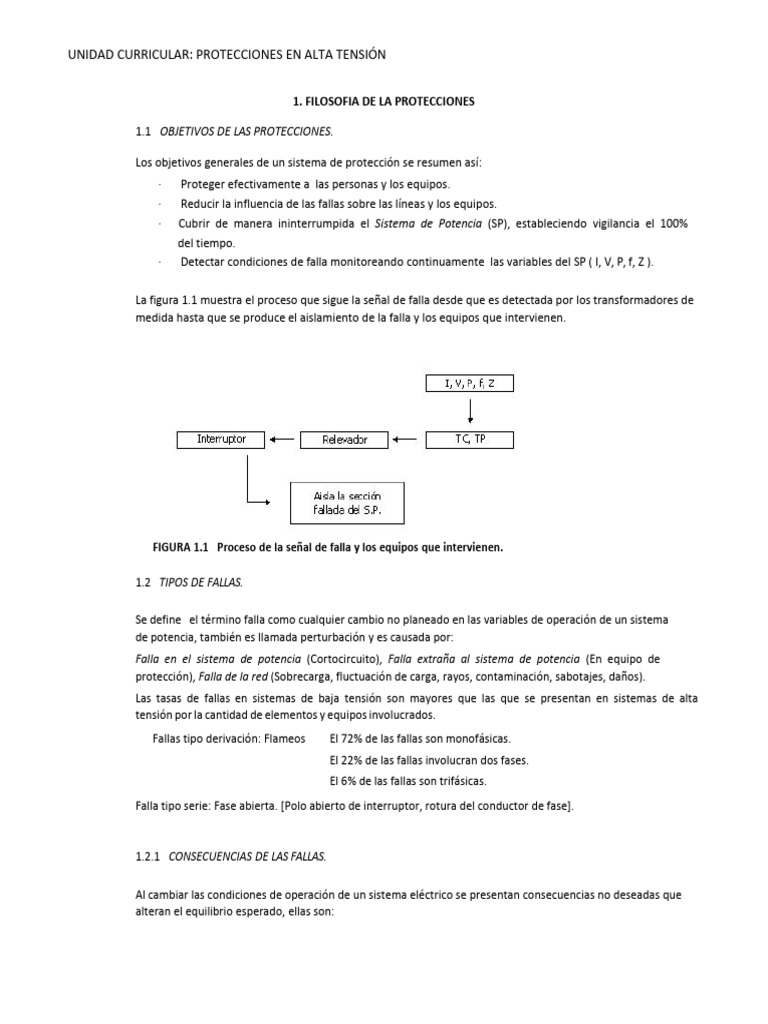 Unidad I Filosofia de La Protecciones y Protecciones Contra Sobrecorriente | PDF | Transformador ...