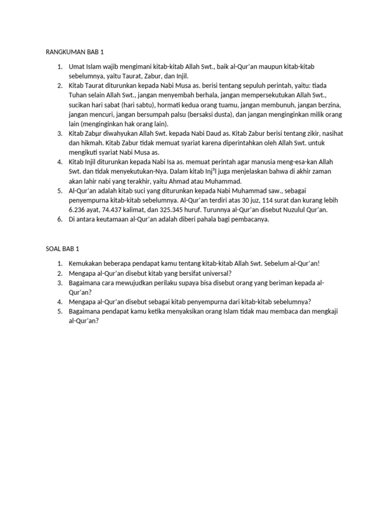 Materi Dan Soal Agama Kelas Xi | PDF