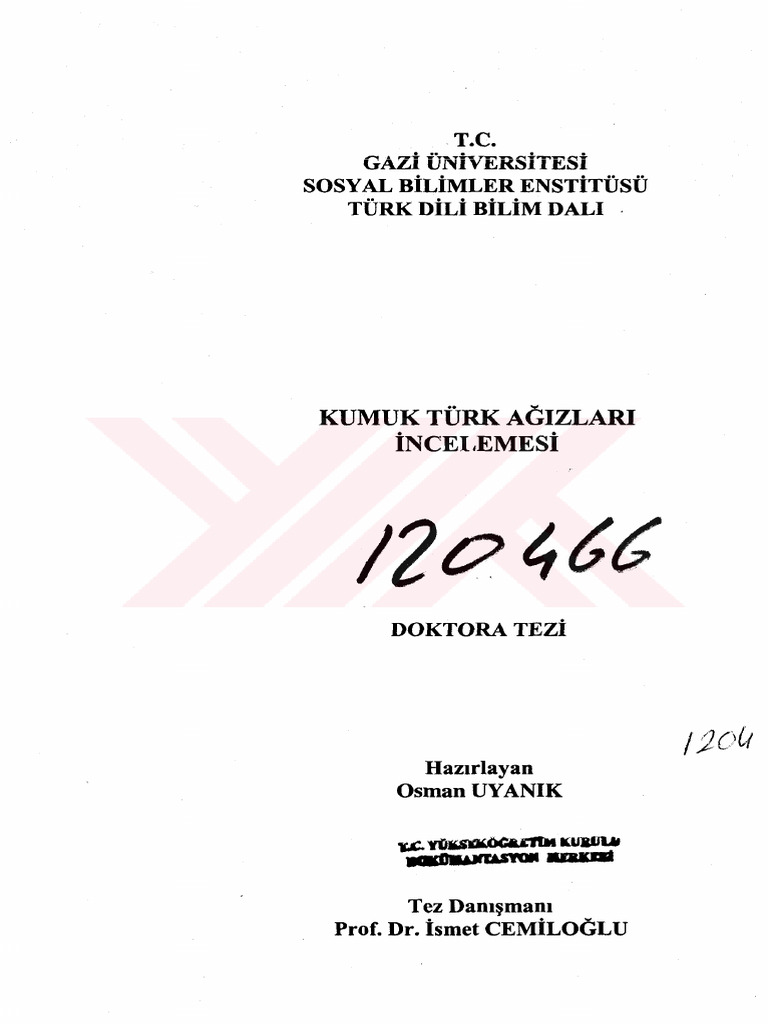 Uyanık Osman. - Kumuk Türk Ağızları Incelemesi | PDF