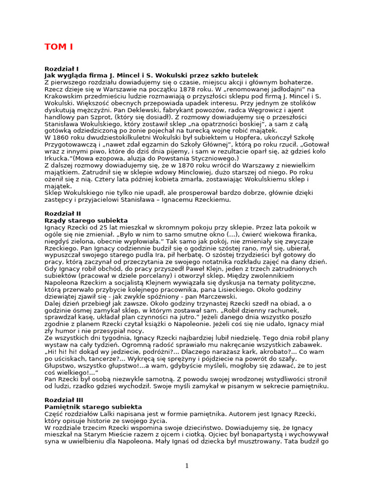 LALKA Streszczenie | PDF