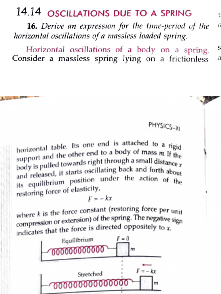 Time Period of Spring Oscillations | PDF | Oscillation | Force