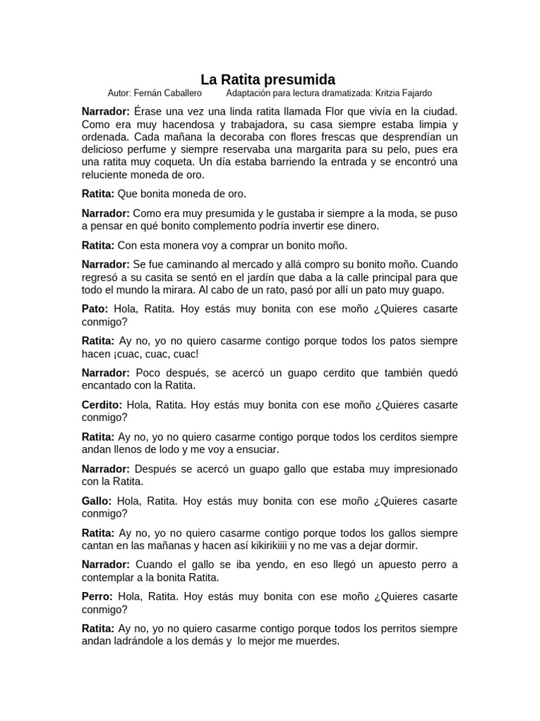 La Ratita Presumida | PDF