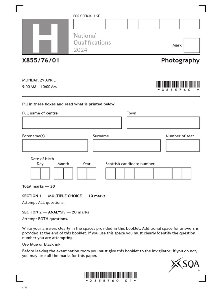 NH_Photography_QP_2024 | PDF | Shutter Speed | Camera