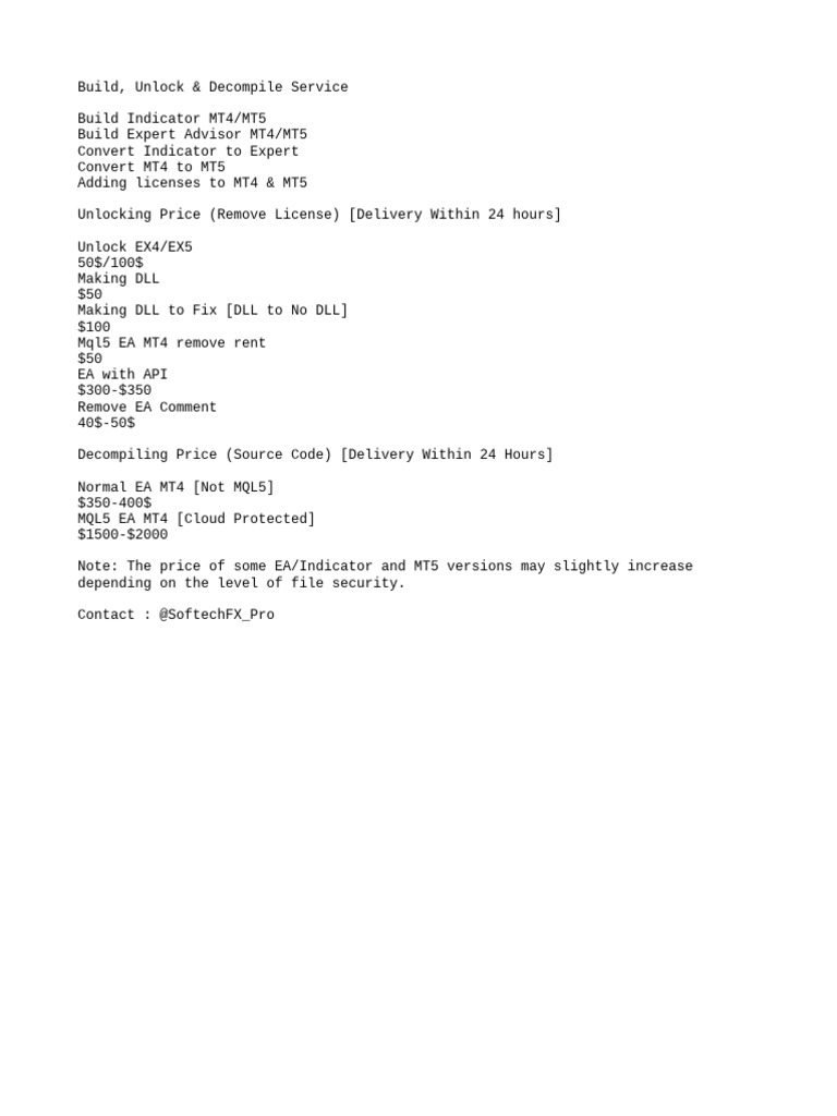 Build, Unlock & Decompile Service | PDF