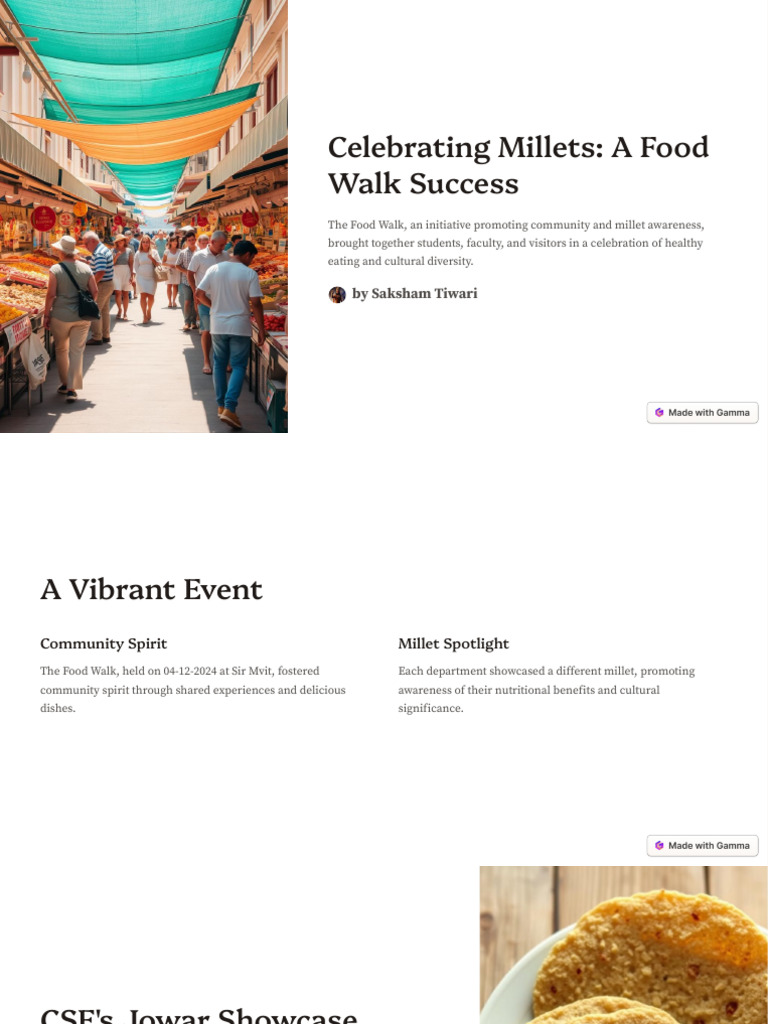 Celebrating Millets A Food Walk Success | PDF | Foods | Nutrition