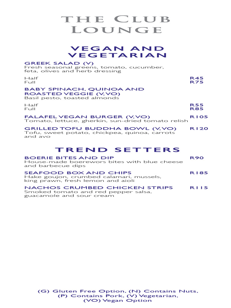 The Club Lounge Menu 1 | PDF | Hamburgers | Sushi