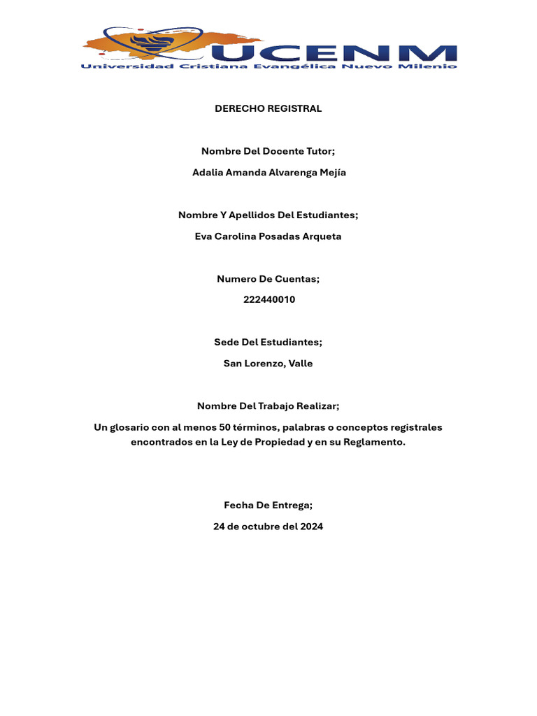 Glosario de Registral | PDF | Propiedad | Justicia