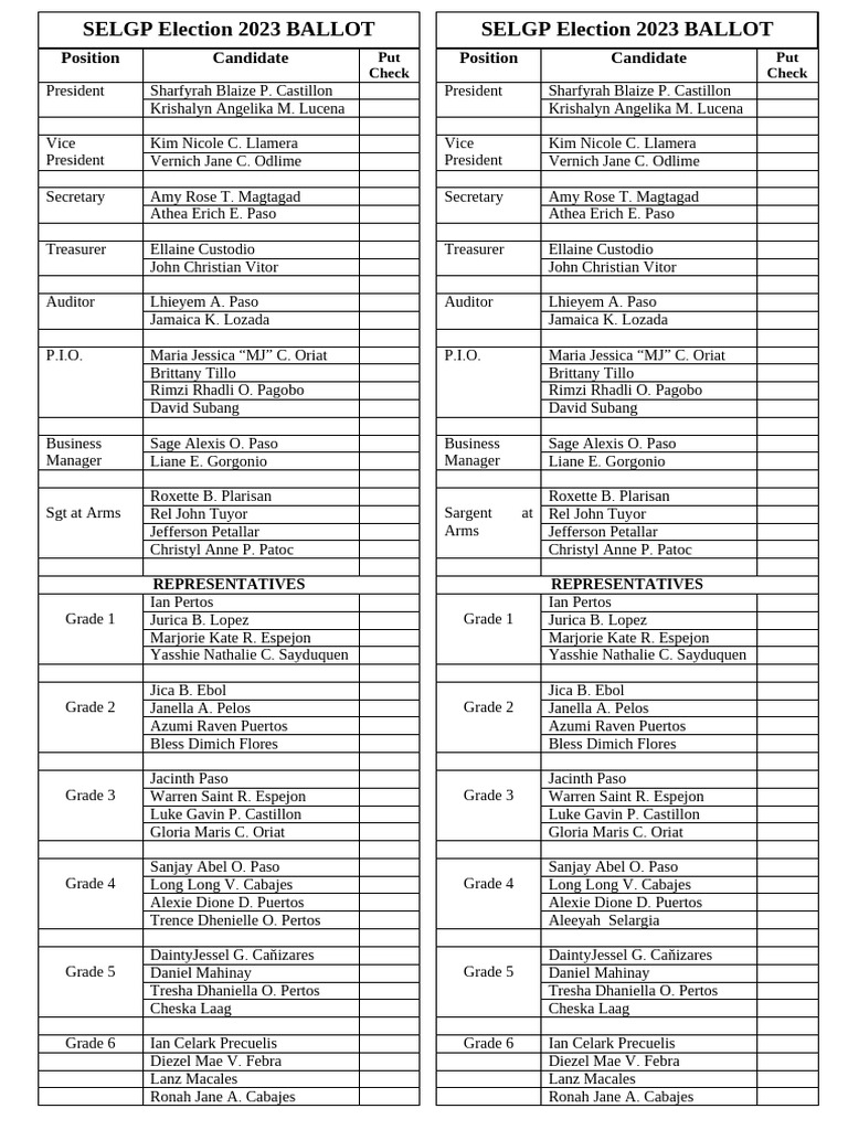 SAMPLE BALLOT FINAL | PDF
