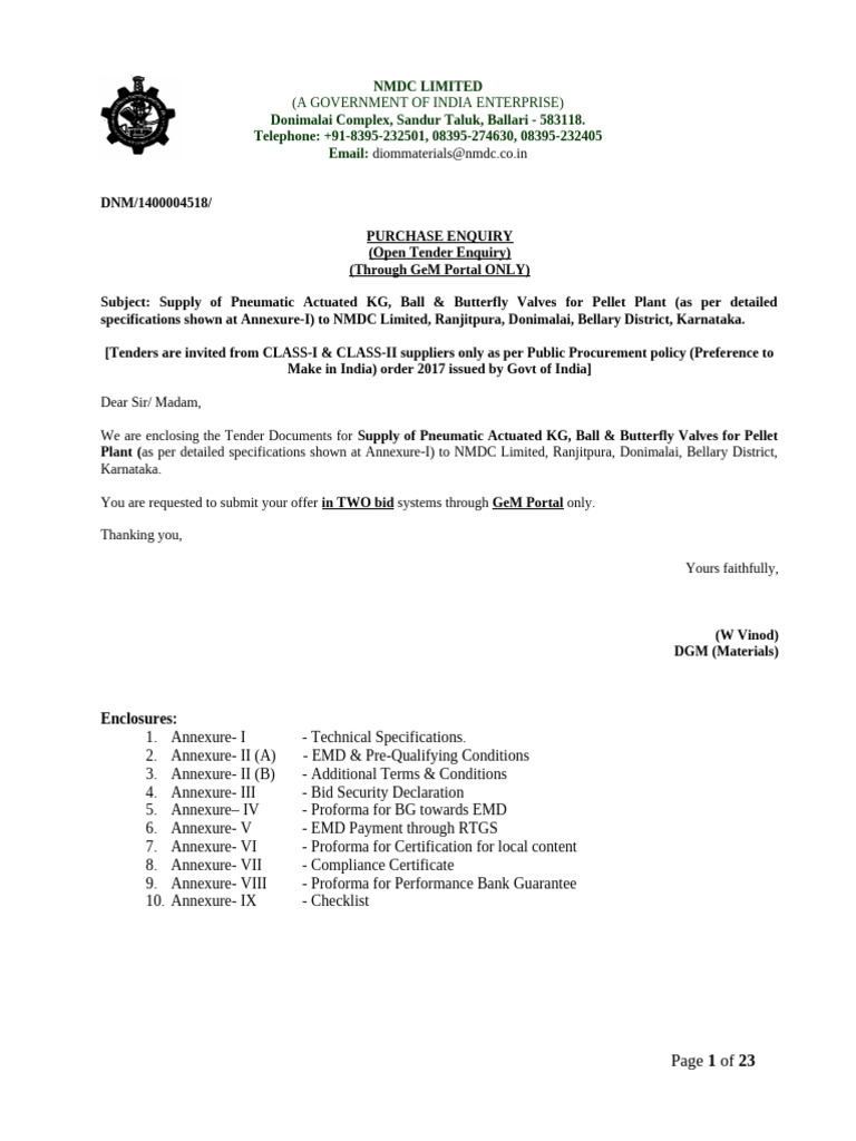 Atc 0 Jeeva@nmdc | PDF | Arbitration | Valve