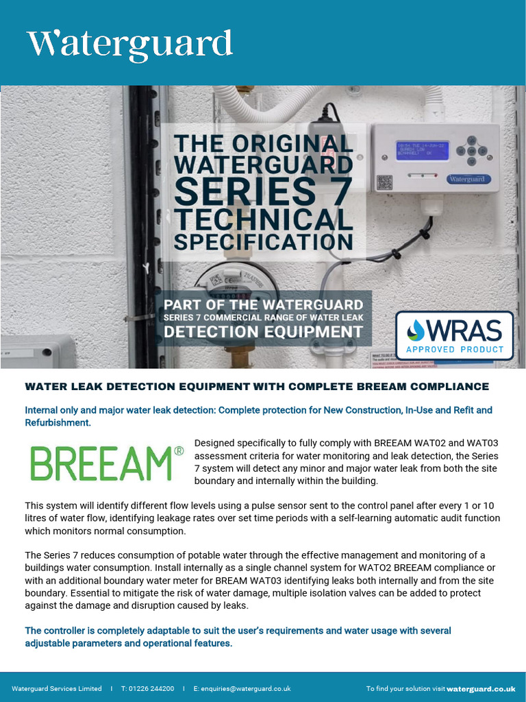 Waterguard Series 7 Technical Specification V22 | PDF | Valve | Leak