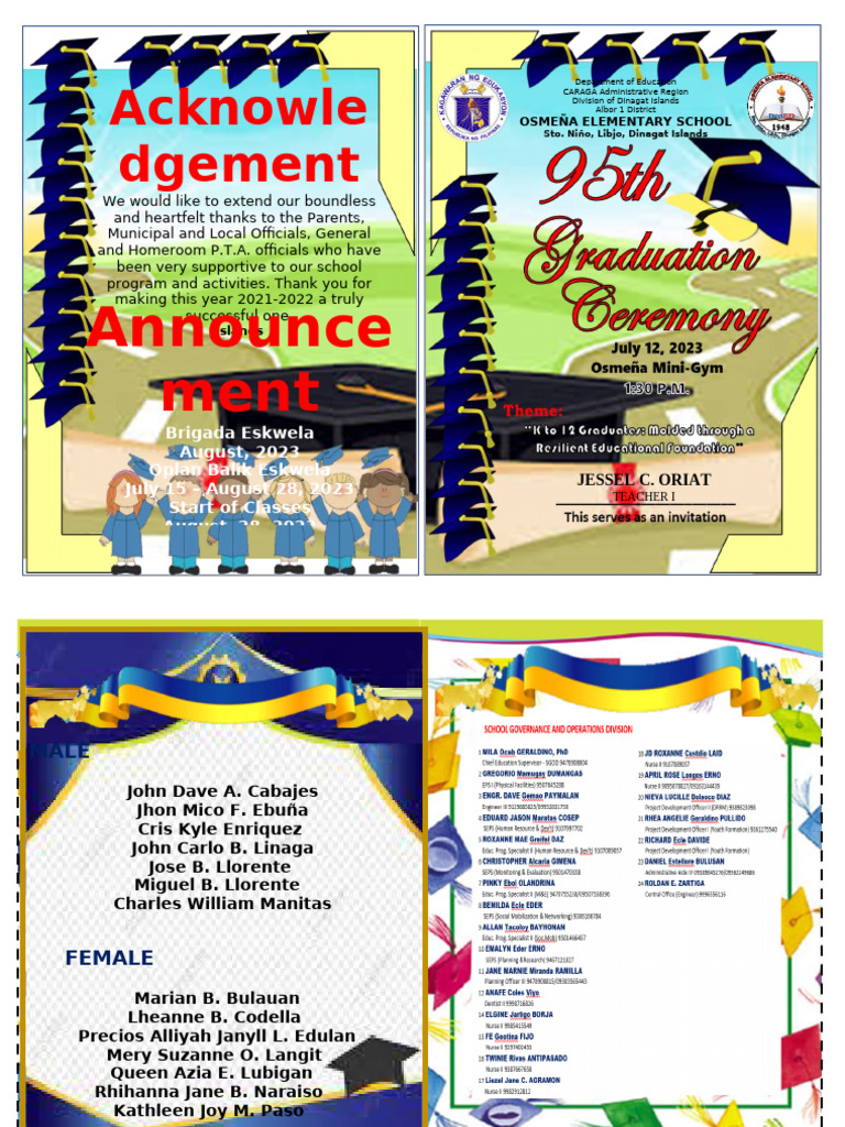 Osmeña Elementary School Graduation 2023 | PDF