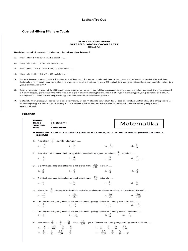 Latihan Try Out 1 | PDF