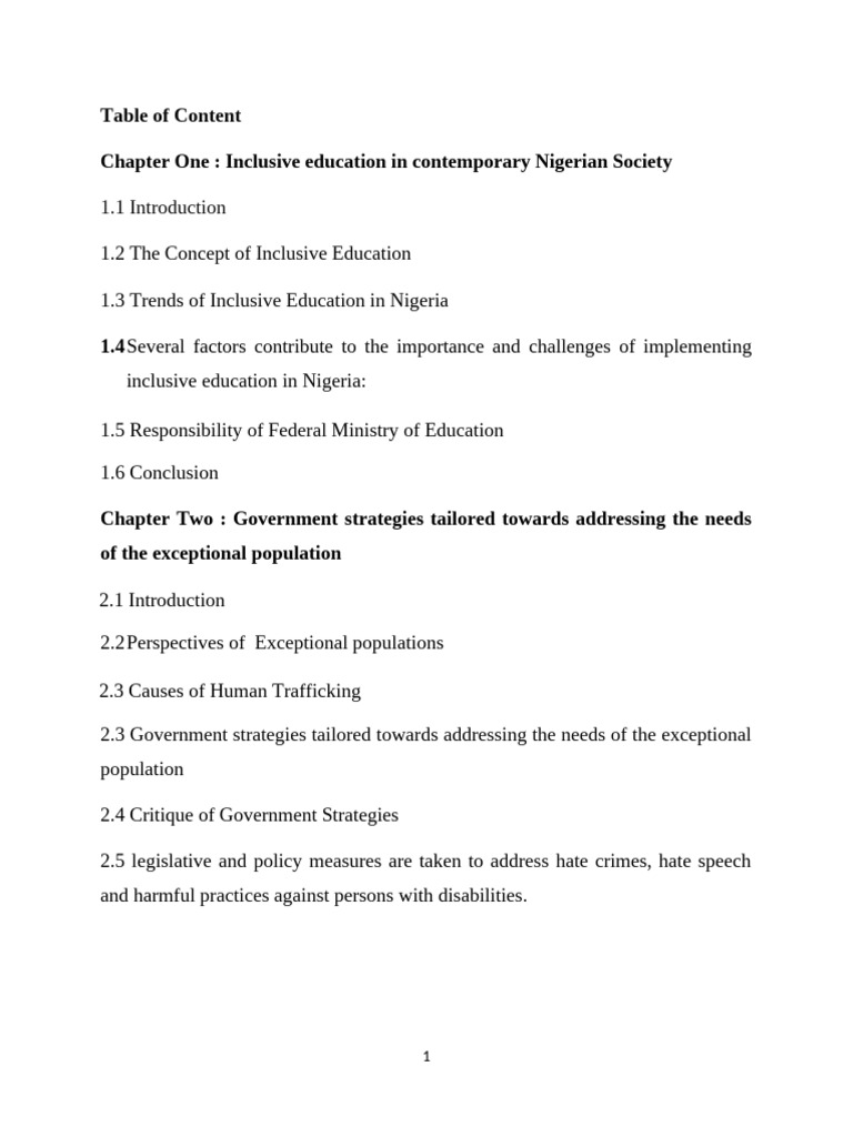 Inclusive Education in Nigeria | PDF | Inclusion (Education) | Social Exclusion