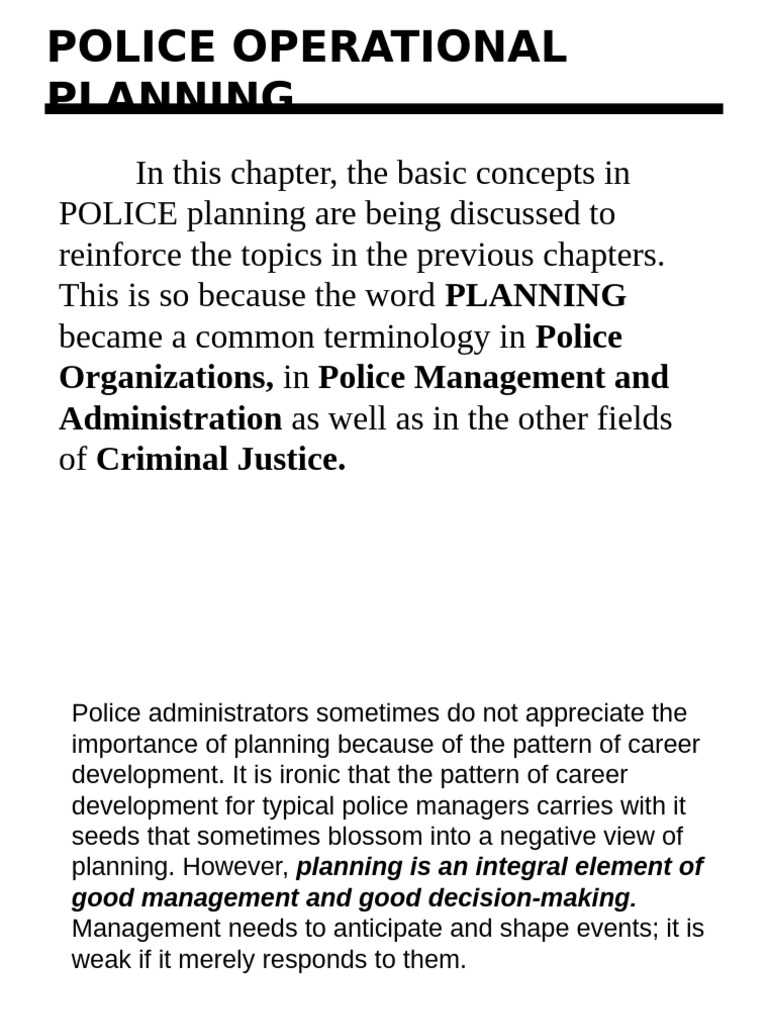 Police Operational Plan PPT | PDF | Policy | Police