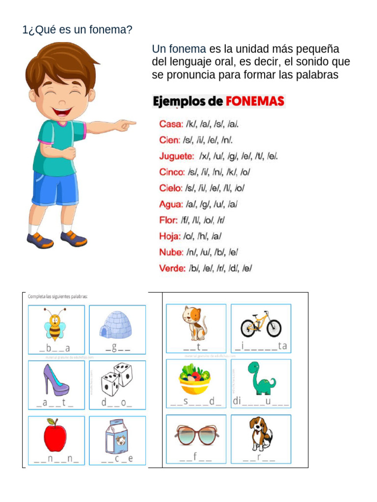 ESPAÑOL Fonemas Grado 2 | PDF