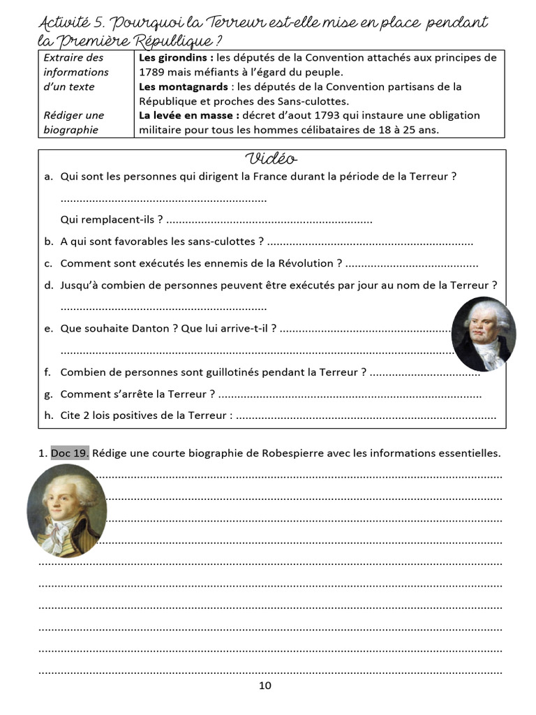 La Terreur sous Robespierre : enjeux et bilans | PDF | Règne de la ...