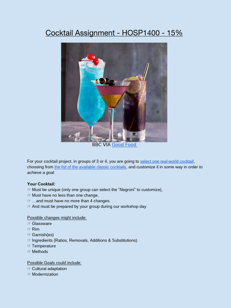 Personalized Cocktail Workshop Project | PDF | Cocktails