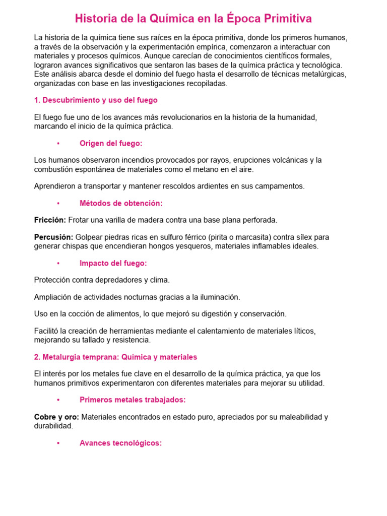 Química Primitiva: Fuego y Metalurgia | PDF | Metalurgia | Rieles