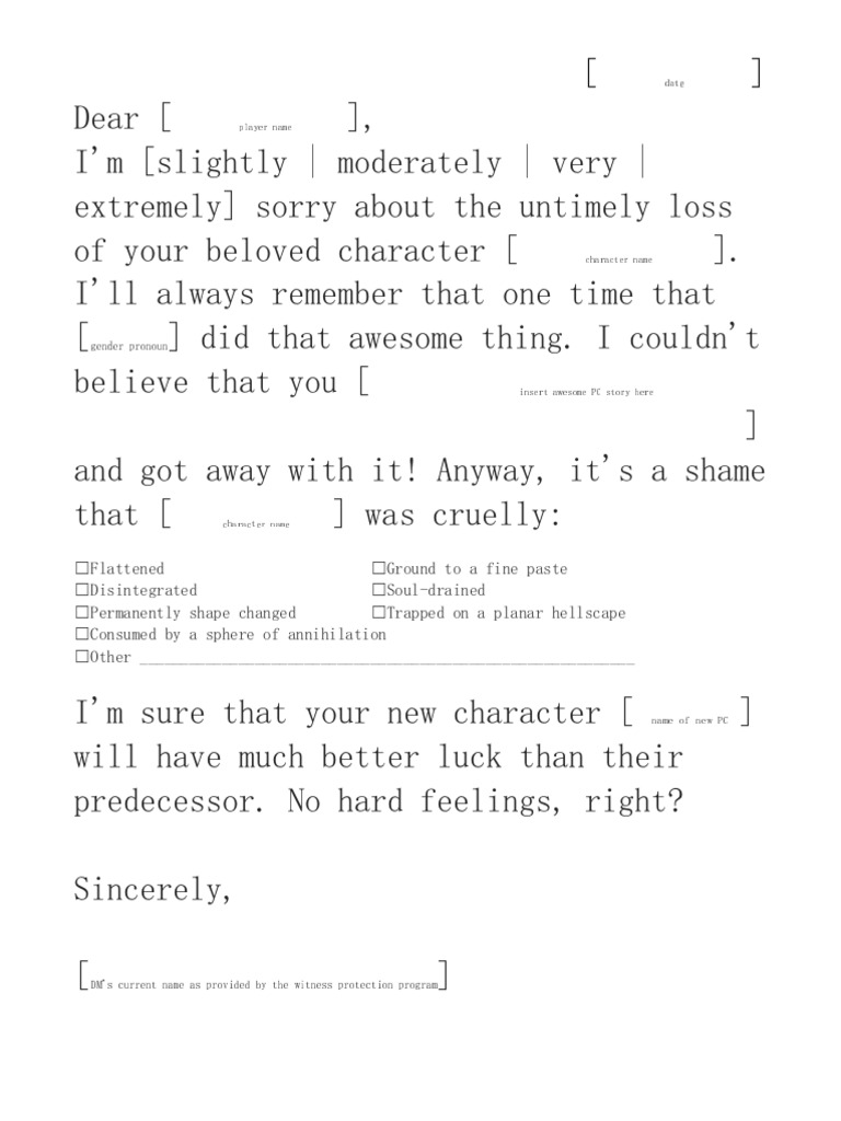 DND-character Death Form Letter | PDF