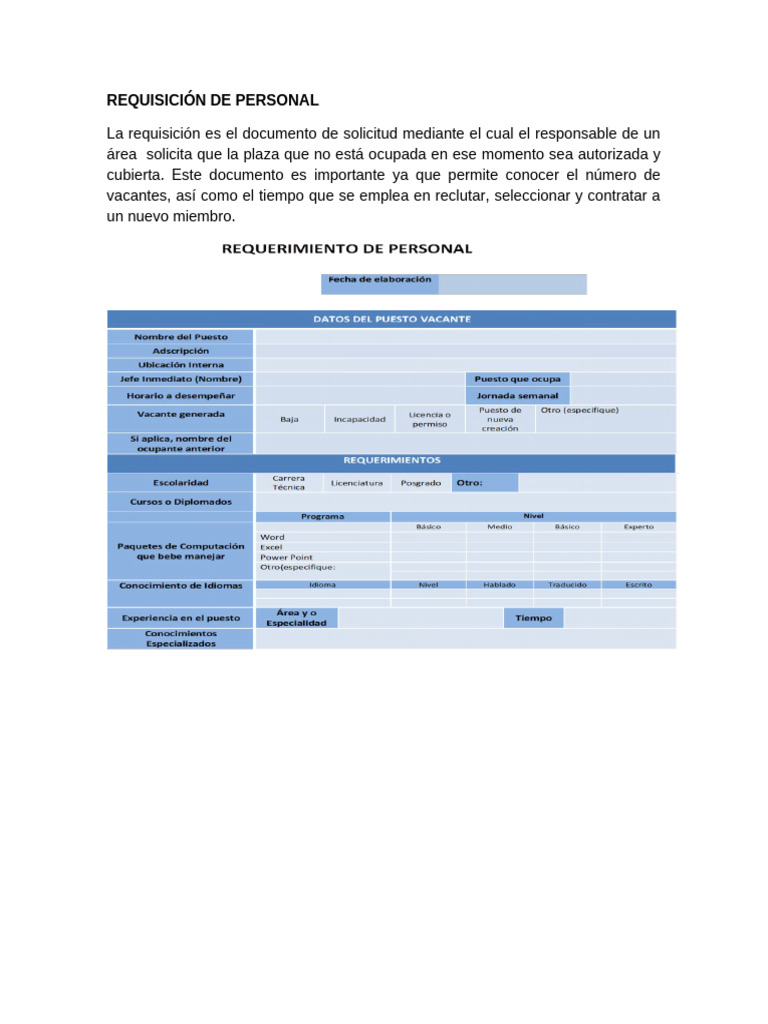 Clase 3 REQUISICIÓN DE PERSONAL | PDF