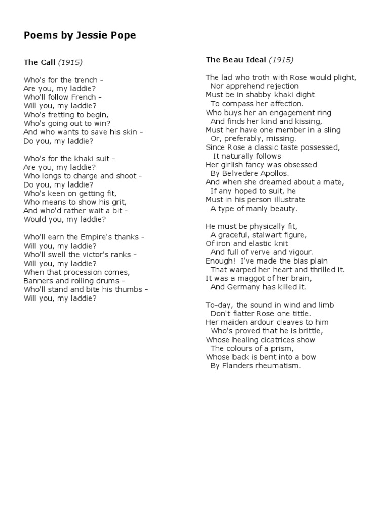 Poems by Jessie Pope | PDF