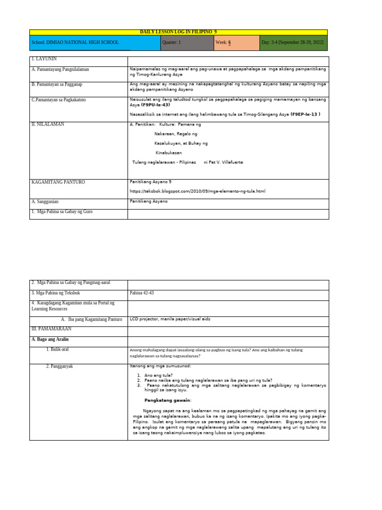DLL Fil 9 Q1 Sept 26-30, 2022 | PDF