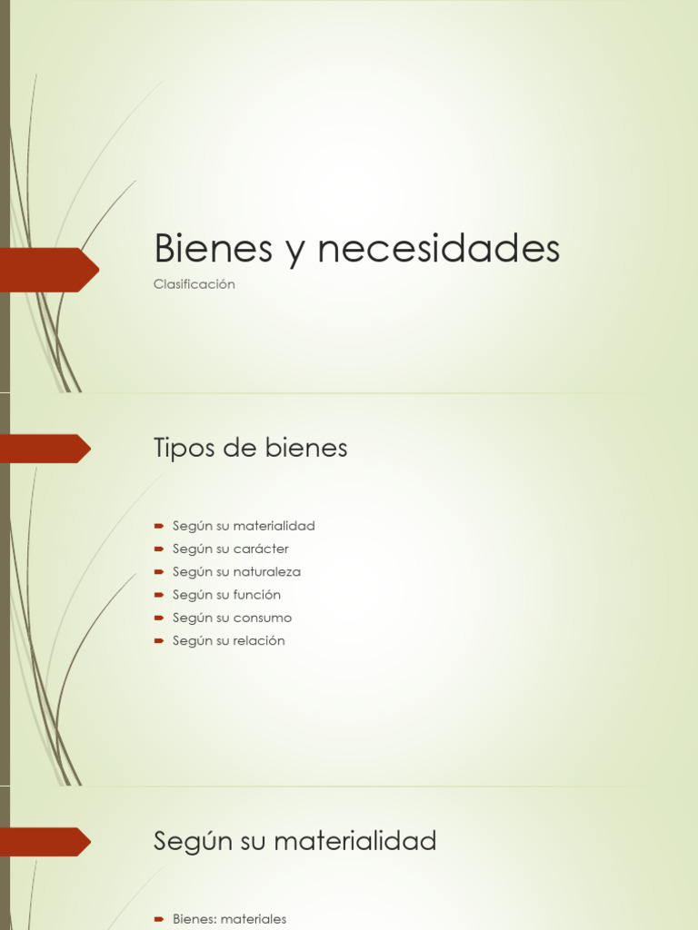 Clasificación de bienes y necesidades | PDF