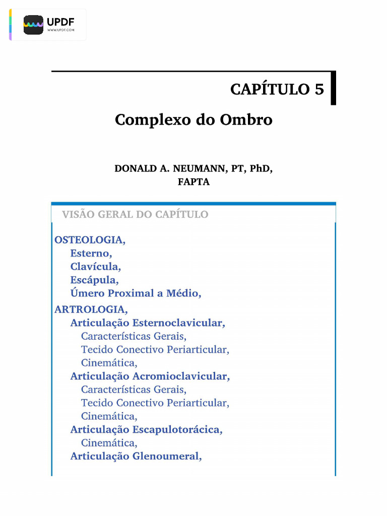 Cinesiologia Do Complexo Do Ombro | PDF