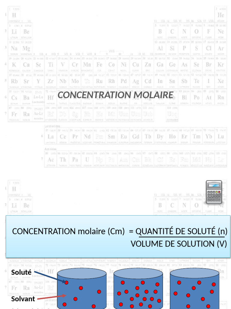 Concentration Molaire | PDF | Concentration molaire | Chimie physique