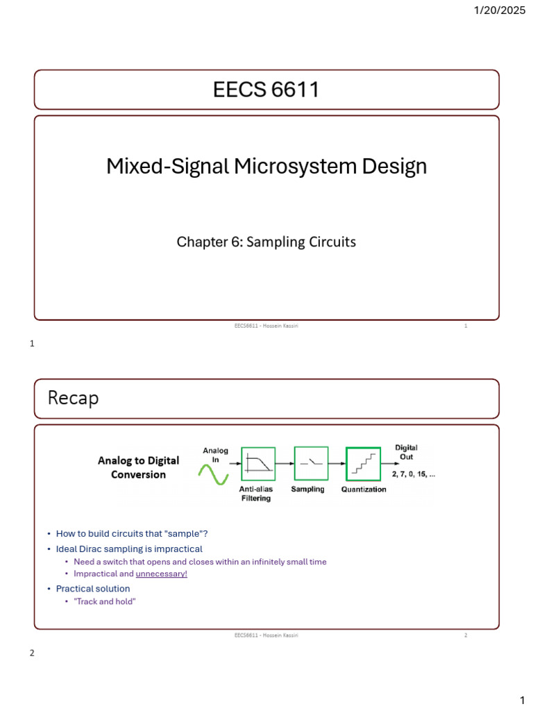 Chapter 6 - Sampling Circuits | PDF | Spectral Density | Analog To ...