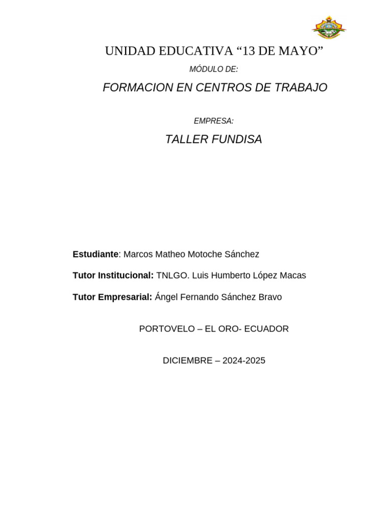 Unidad Educativa Modulo FCT 24-25 | PDF | Aprendizaje | Experiencia
