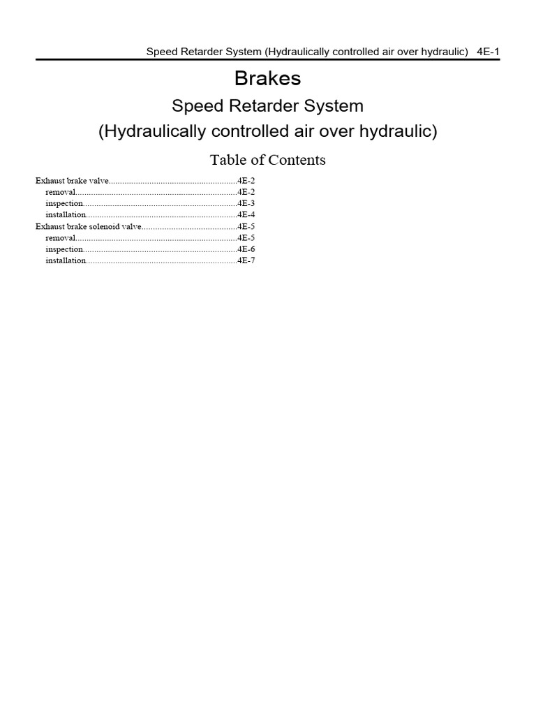 Speed Retarder (Air Over Hydraulic) | PDF | Brake | Valve