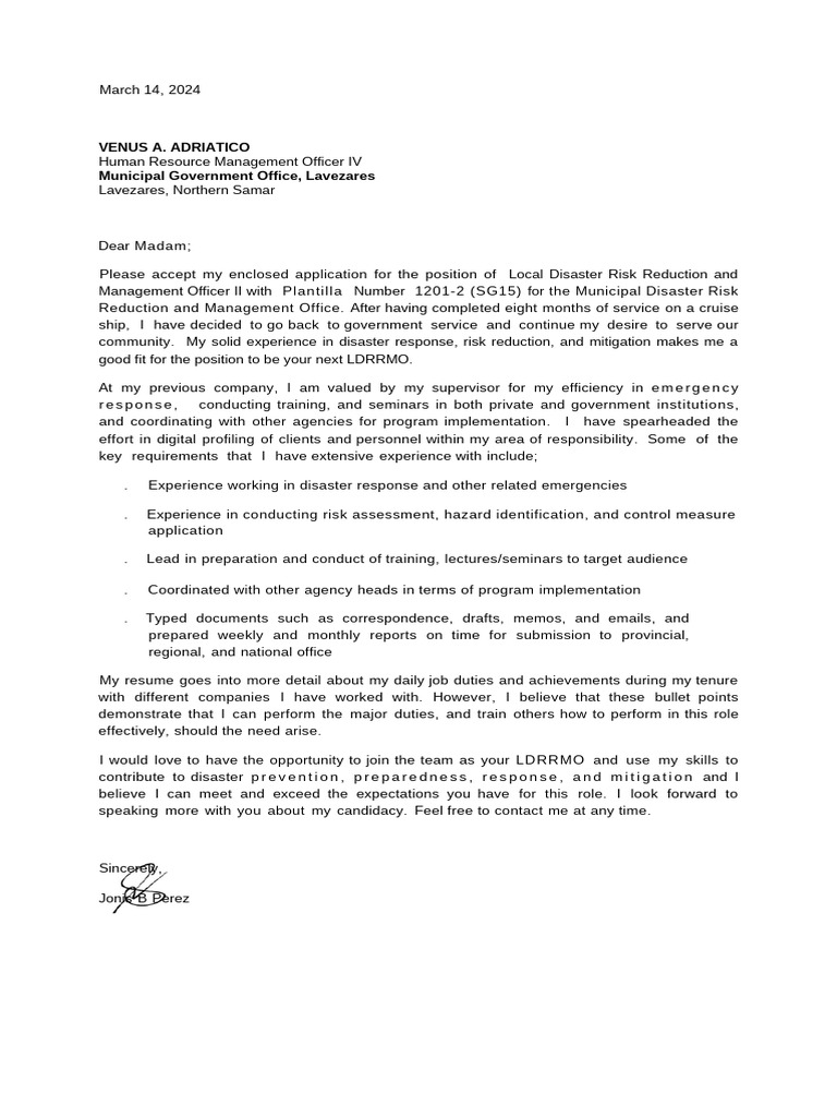 App. Letter | PDF