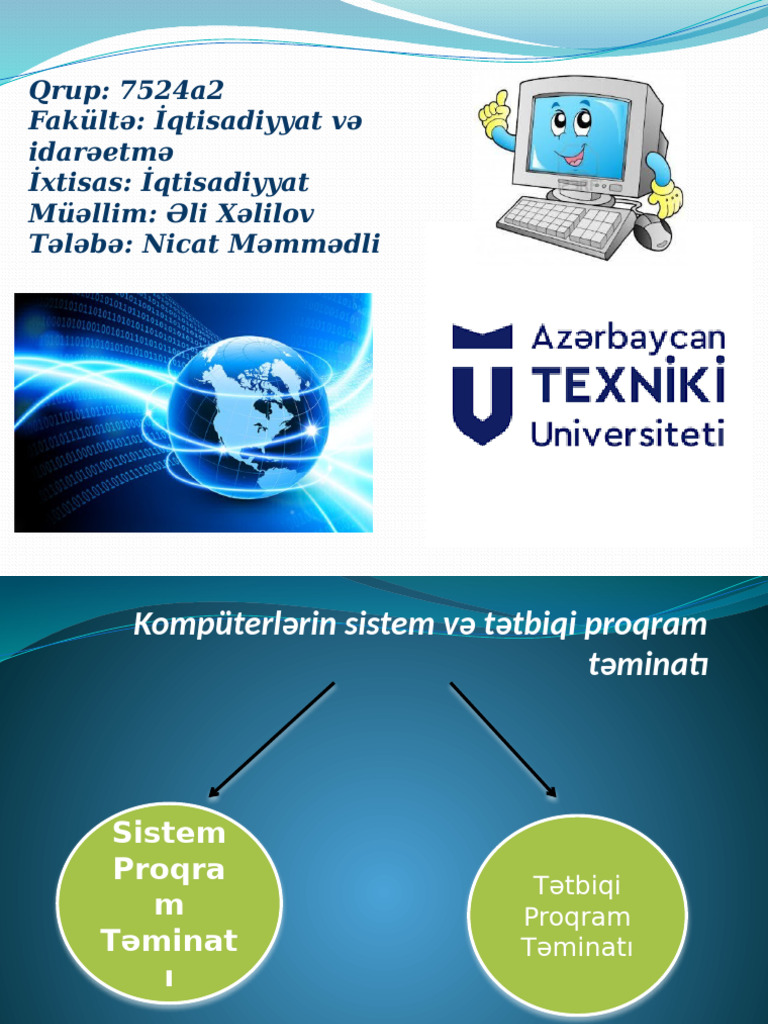 Kompüterlərin Sistem VƏ Tətbiqi Proqram Təminatı | PDF