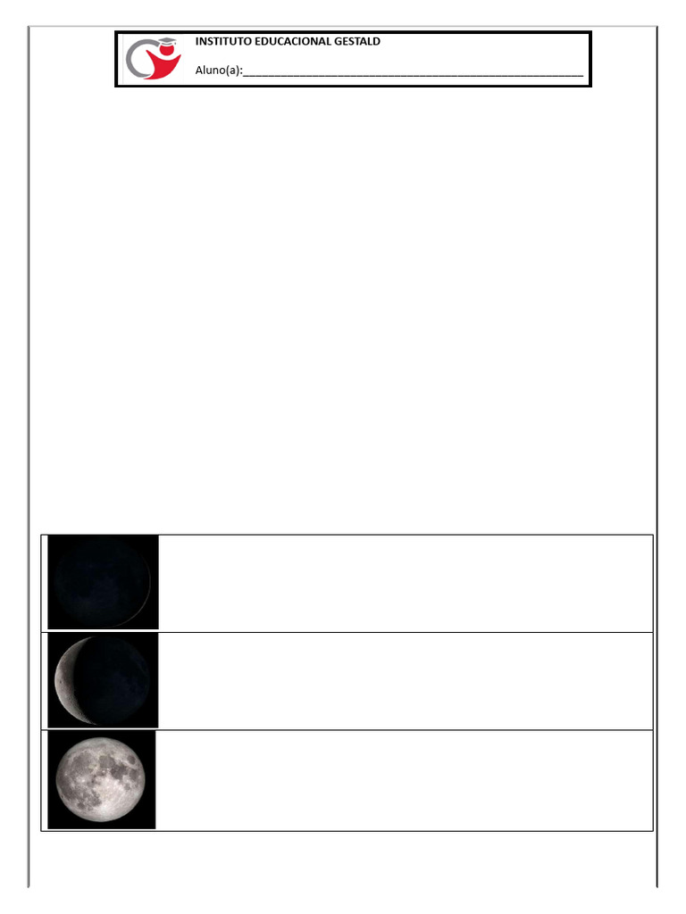 Fases Da Lua 8º | PDF | Lua | Terra