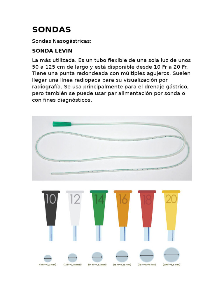 Tipos de Sondas Médicas y Usos | PDF