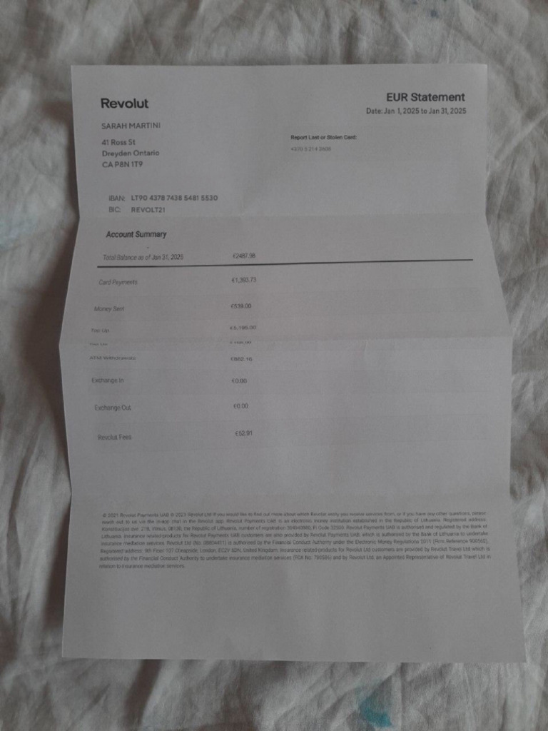 Revolut+jan1 31 2025-Martini Sarah | PDF
