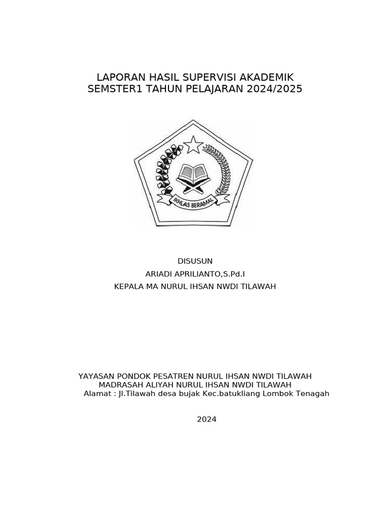 Laporan Supervisi Akademik MA 2024/2025 | PDF