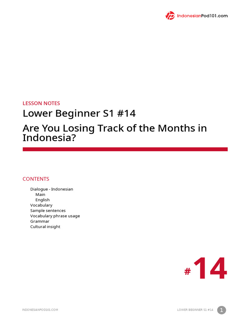 Understanding Indonesian Months and Dates | PDF | Indonesian Language ...