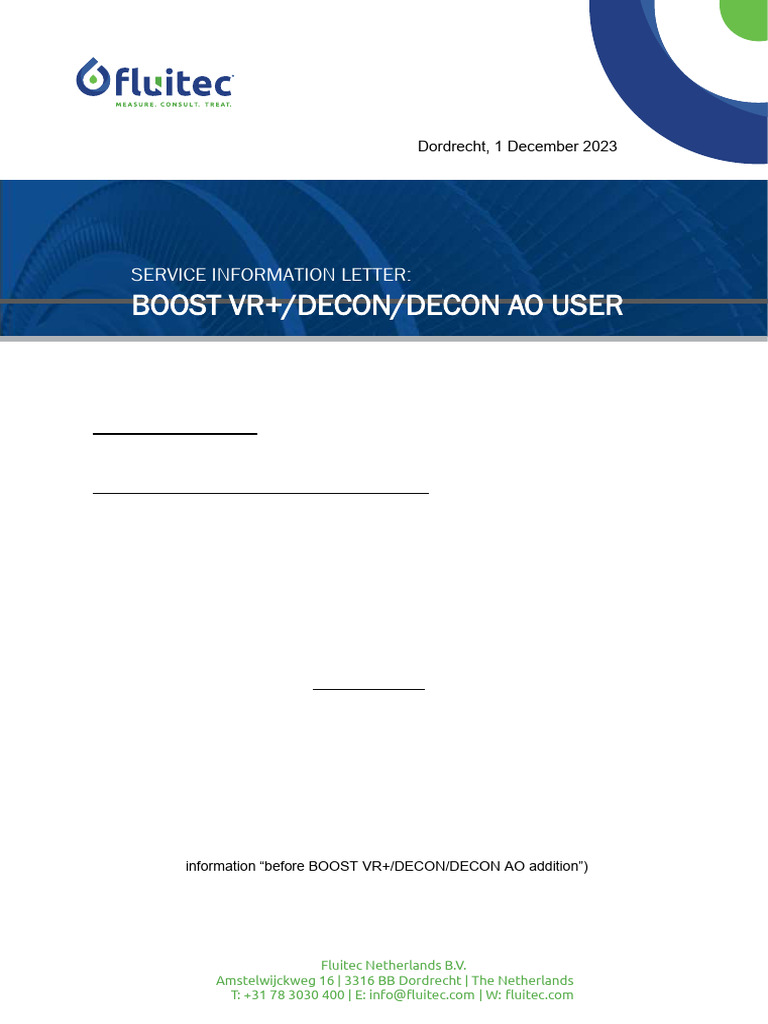 BOOST VR+/DECON AO User Procedures | PDF | Filtration | Lubricant